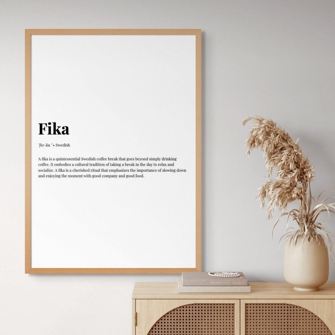 Fika Definition Print, Fika Print, Fika Sign, Scandinavian Print ...