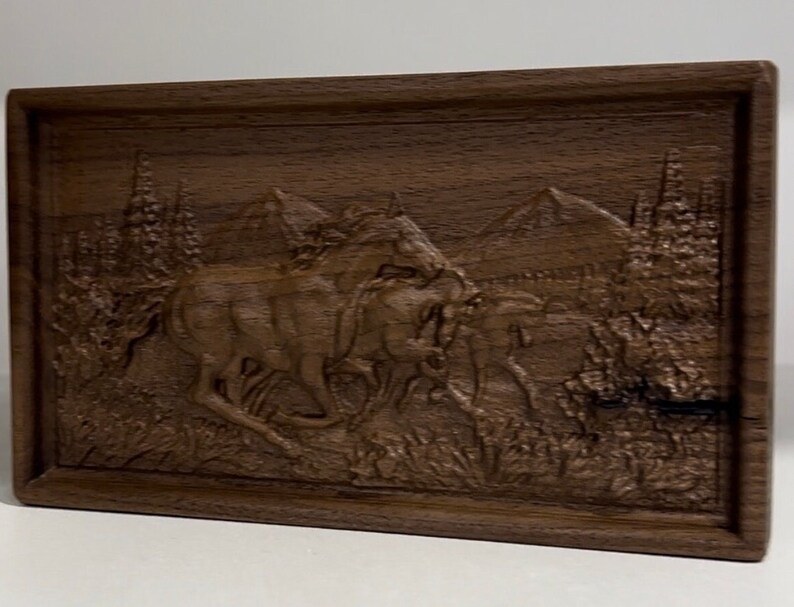 Running Horses Wood Carve Wood Carving Wood Art Wood Decor - Etsy