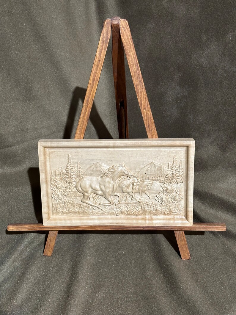 Running Horses Wood Carve Wood Carving Wood Art Wood Decor - Etsy