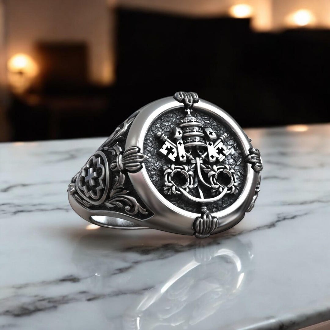 The Keys of Heaven Saint Peter Symbol Ring 925 Sterling Silver ...