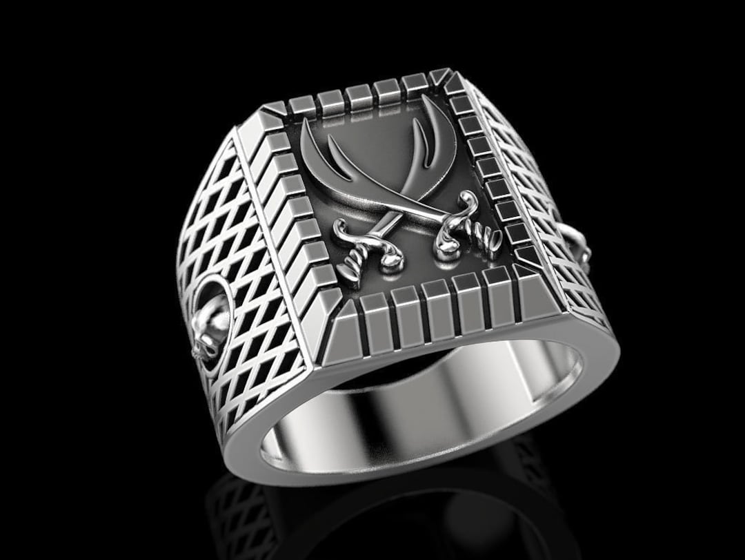 Silver Double Sword Ring , Silver Zulfiqar Sword Ring , Handmade Knight ...