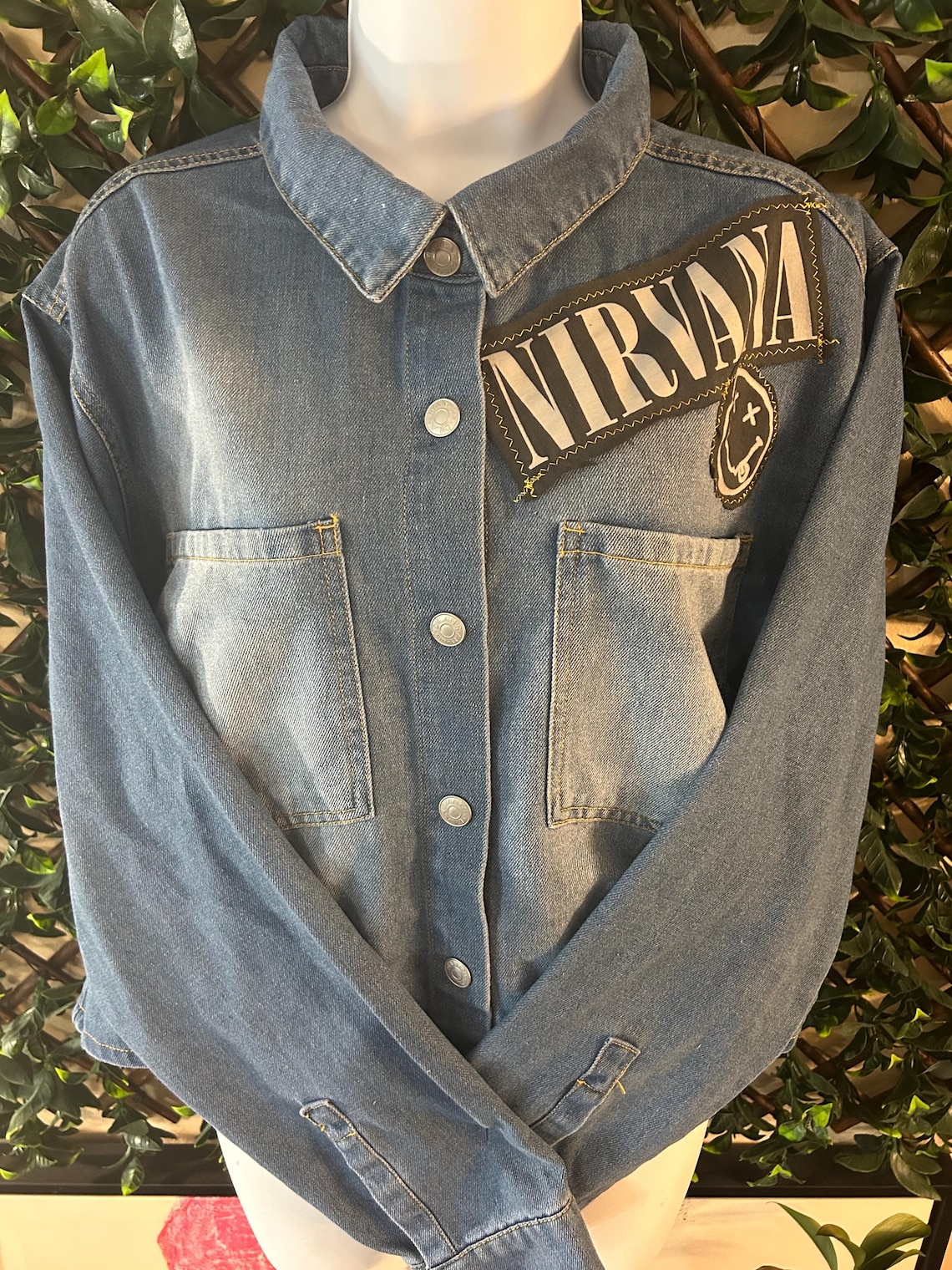 UPCYCLED One of a Kind, Nirvana Music Denim Jacket - Etsy