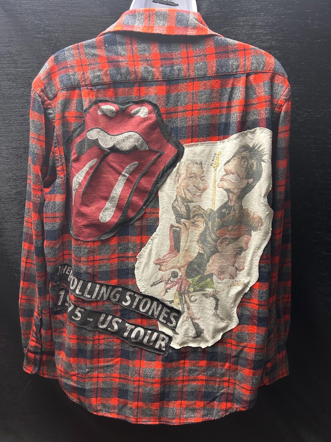 UPCYCLED One of a Kind, the Rolling Stones Rocker Music Patch Button ...