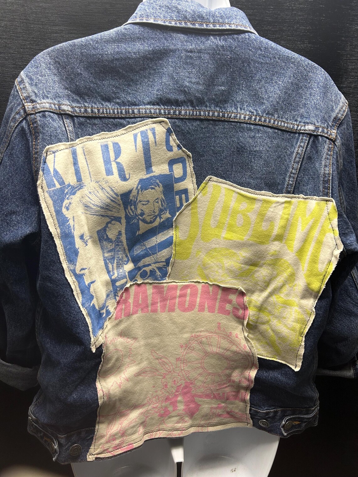 UPCYCLED One of a Kind, Sublime, Ramones, Nirvana Music Denim Jacket - Etsy