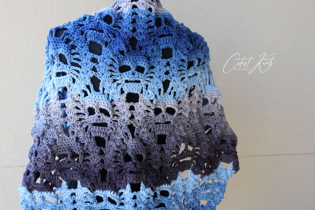 Lost Souls Shawl With Two Colors of Ombre Skull Wrap Crochet Shawl - Etsy