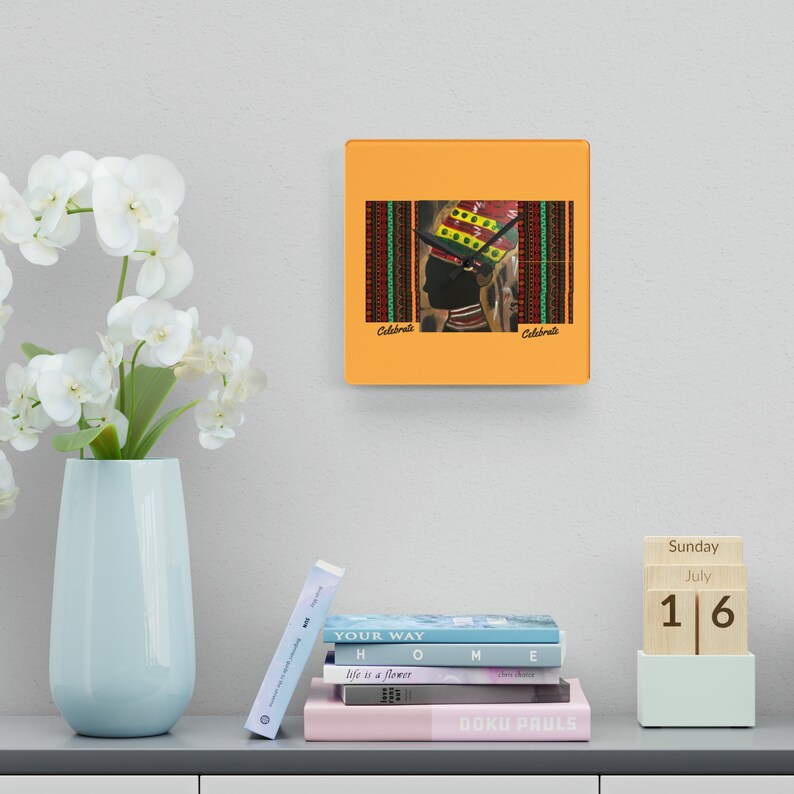 Square Wall Clock African Kente Design - Celebrate African American ...