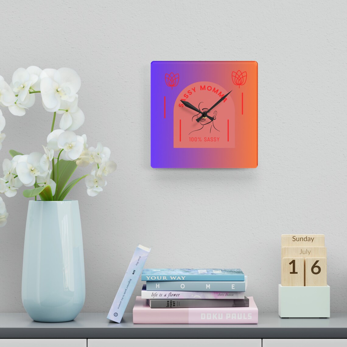 Square Wall Clock Sassy Momma's Clock Timeless Celebration of Black ...