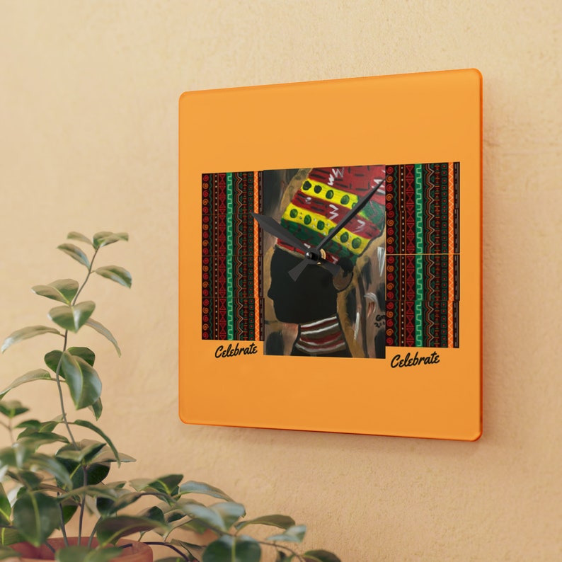 Square Wall Clock African Kente Design - Celebrate African American ...
