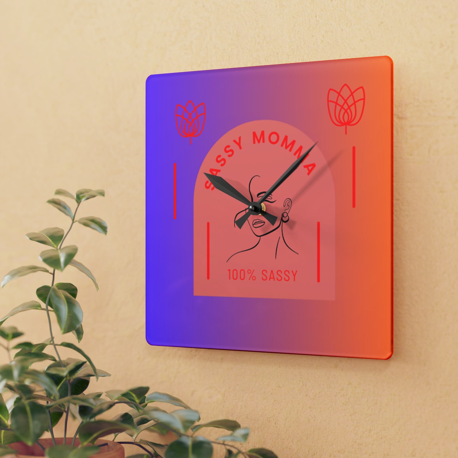 Square Wall Clock Sassy Momma's Clock Timeless Celebration of Black ...