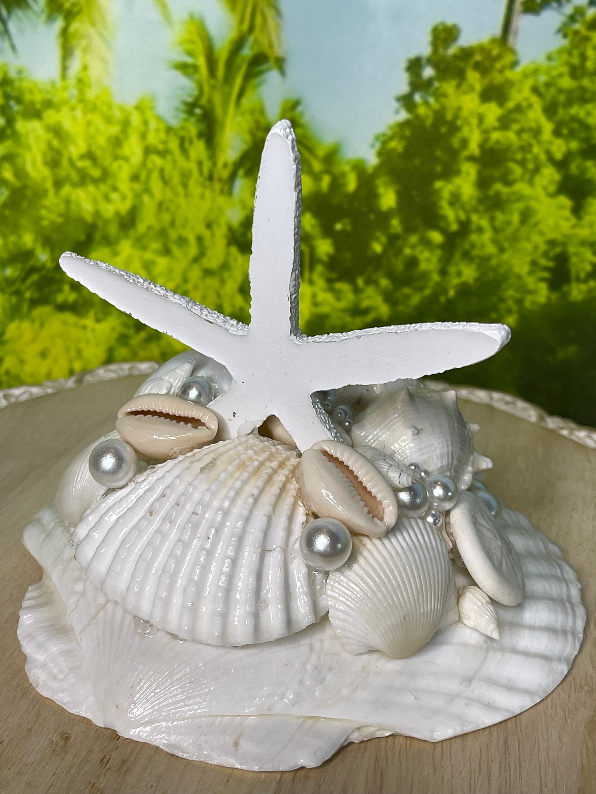 FREE SHIPPING Starfish Beach Wedding Cake Topper, White Cake Topper ...