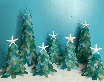 Arctic Blue Sea Glass Tree Coastal Decor - Etsy