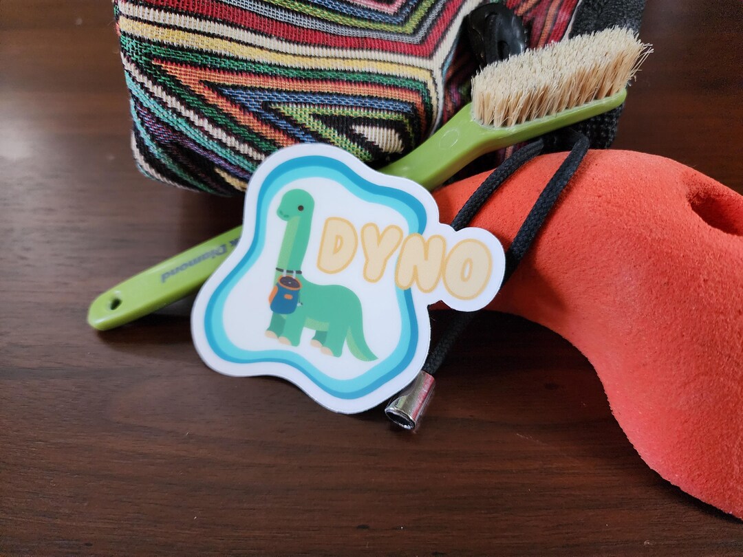 Dyno Dino Climbing Sticker – Waterproof Vinyl Adventure Sticker for ...