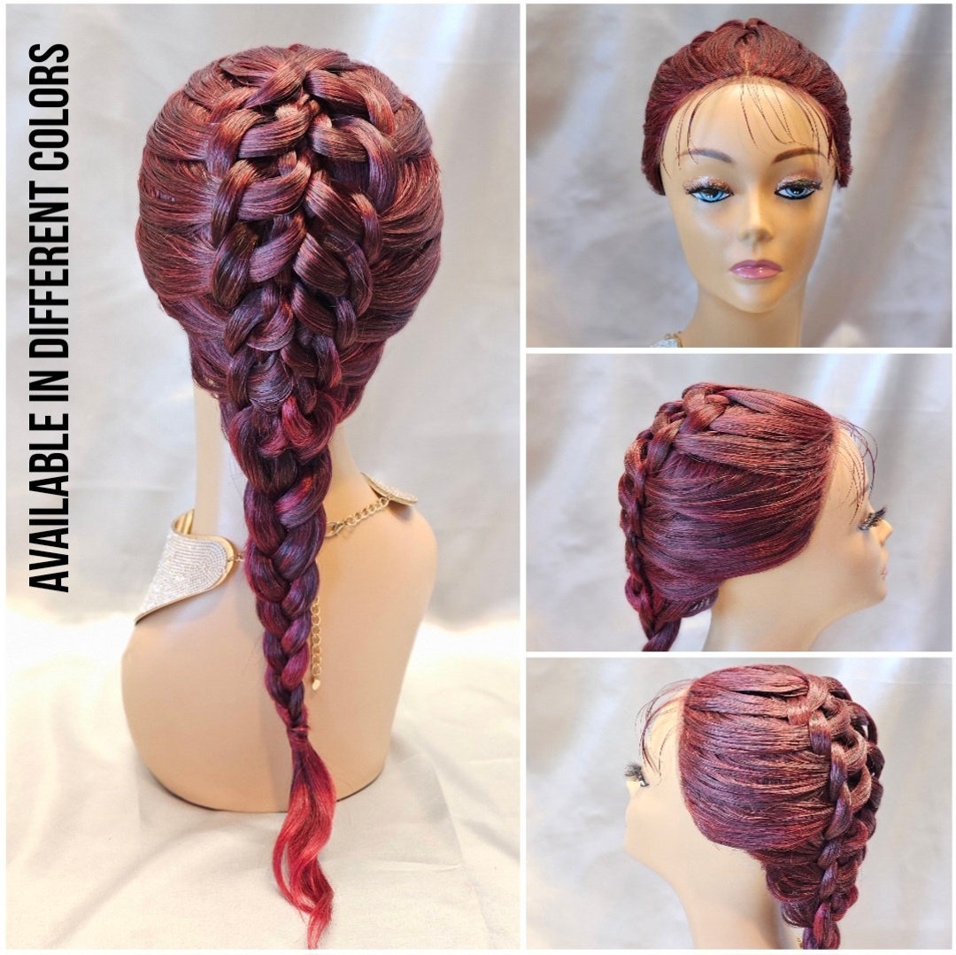 Jade, Zipper Lock Braid Ponytail Lace Front Wig, Synthetic Custom Wig ...