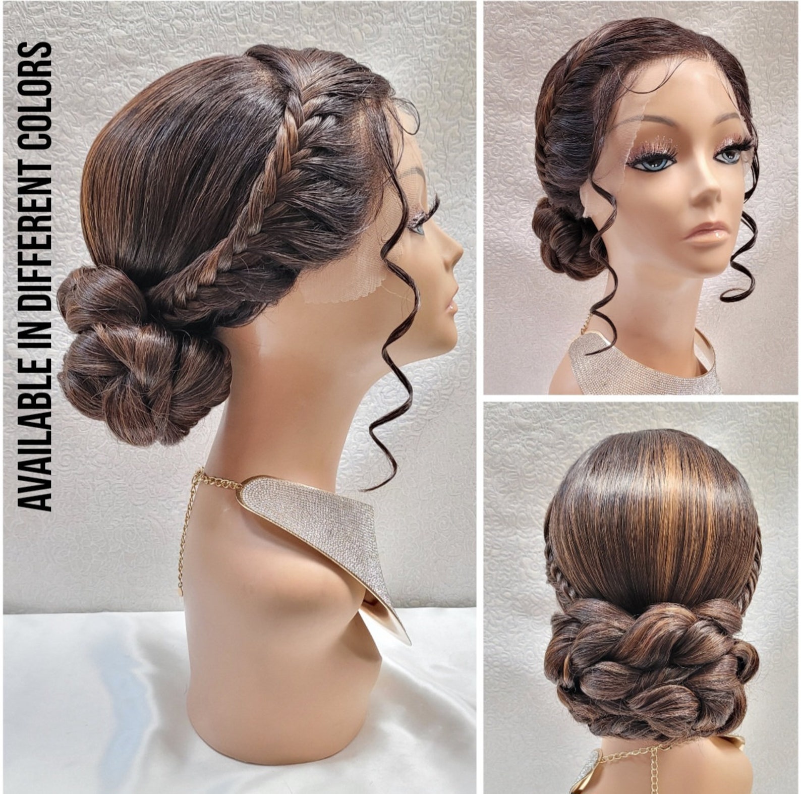 Raya Fish Braided Low Updo Lace Front Wig Synthetic Custom - Etsy