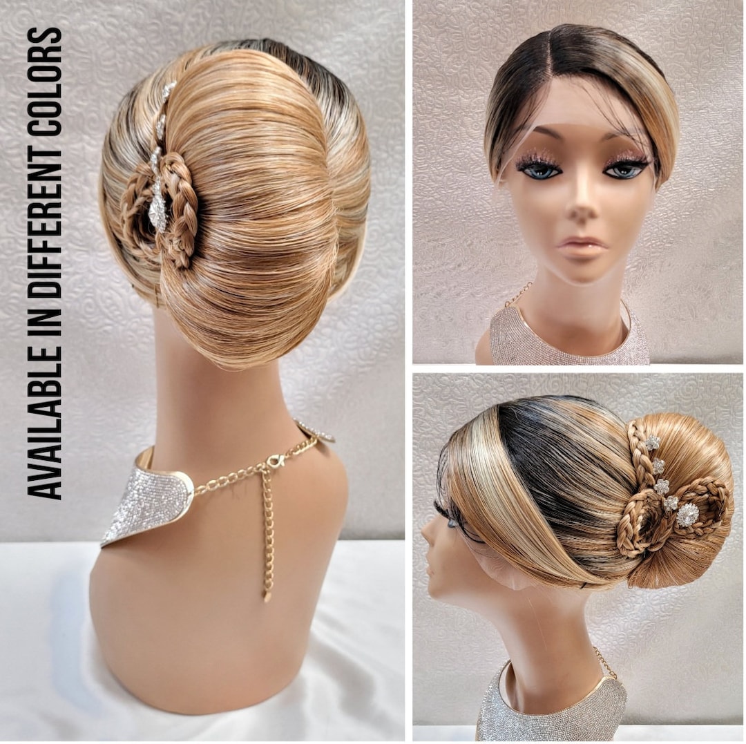 Ruby, Updo Styled Wig With Side Braid, Custom Wig, Lace Front, Prom ...