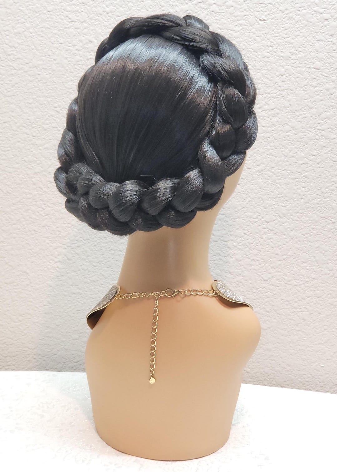 Leia Inspired Braid Wig #2: Sci-fi Princess Updo, Cosplay Wig - Etsy