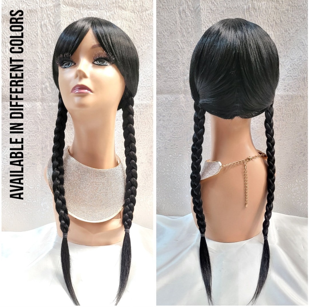 Wednesday Addams Costume Wig, Cosplay Wig, Styled Wigs, Comic Con Wig ...