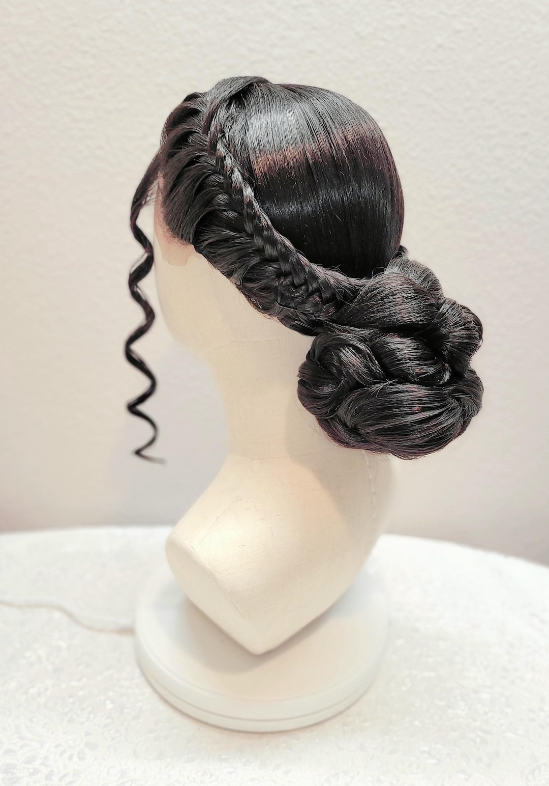 Raya, Fish Braided Low Updo Lace Front Wig, Synthetic Custom Wig ...