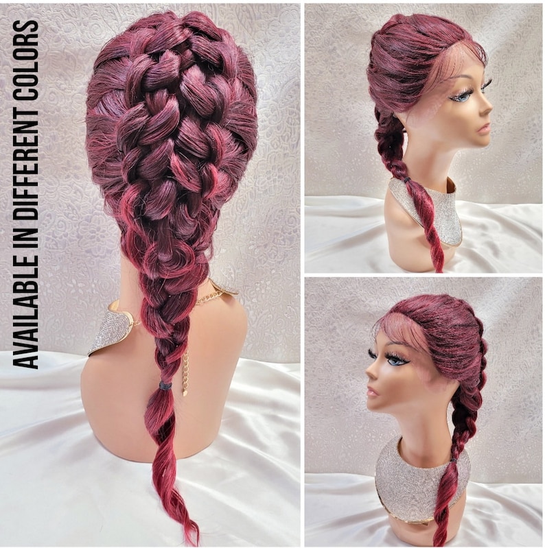 Jade, Zipper Lock Braid Ponytail Lace Front Wig, Synthetic Custom Wig ...