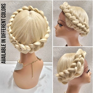 Leia Inspired Braid Wig #2: Sci-fi Princess Updo, Cosplay Wig - Etsy