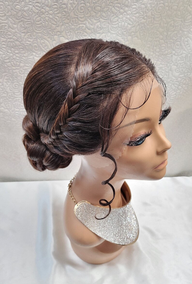 Raya Fish Braided Low Updo Lace Front Wig Synthetic Custom - Etsy
