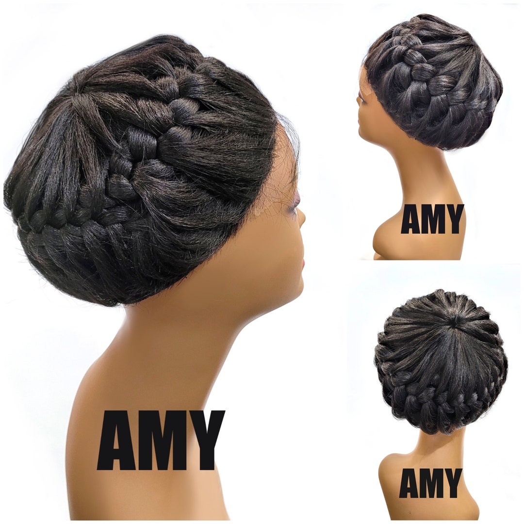 Amy, Side Braid Turban Updo Lace Wig, Custom Wig, Church Wig, Party Wig ...