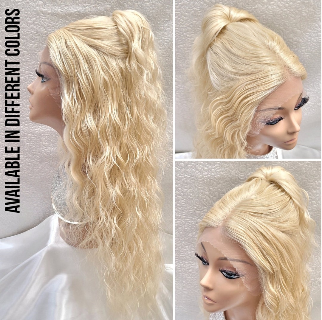 Briana, Natural Deep Curly Half Updo Lace Front Wig, Custom Wig, Prom ...