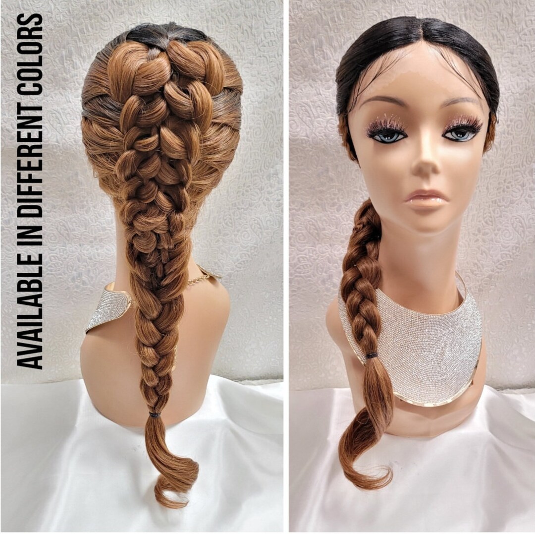 Jade, Zipper Lock Braid Ponytail Lace Front Wig, Synthetic Custom Wig ...