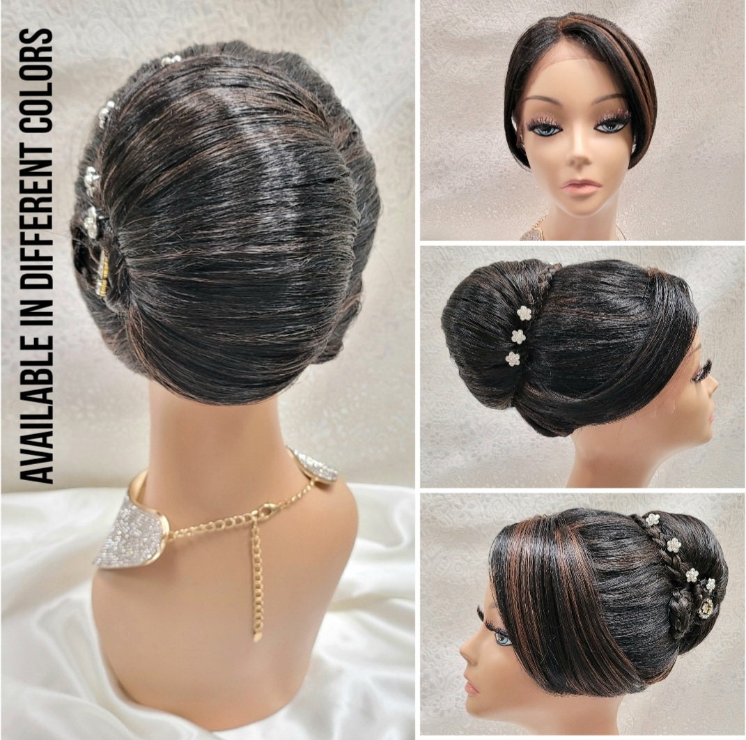 Ruby, Updo Styled Wig With Side Braid, Custom Wig, Lace Front, Prom ...