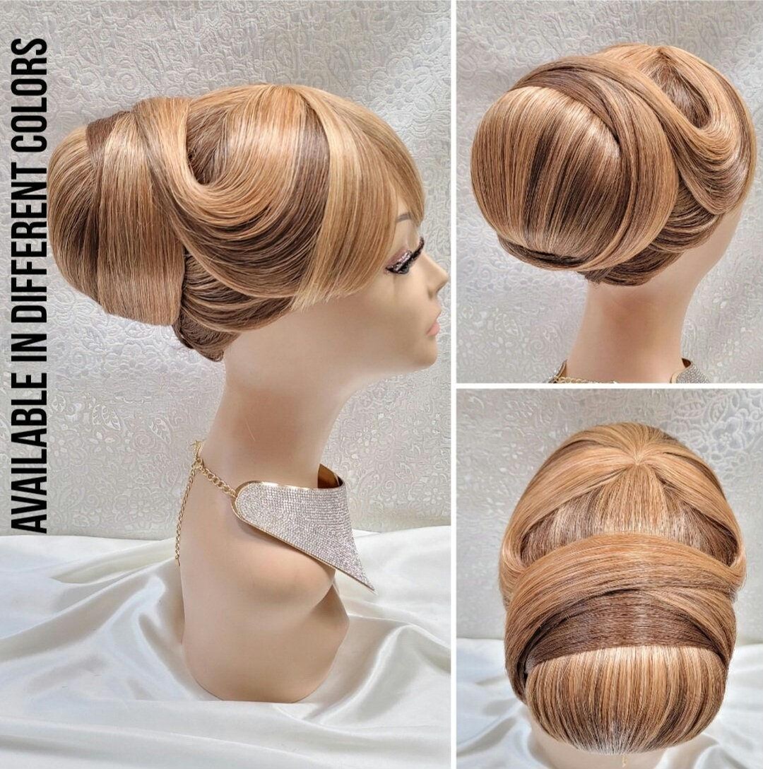 Royal, Double Wrap Updo With Curtain Bang, Custom Wig, Pre-styled ...