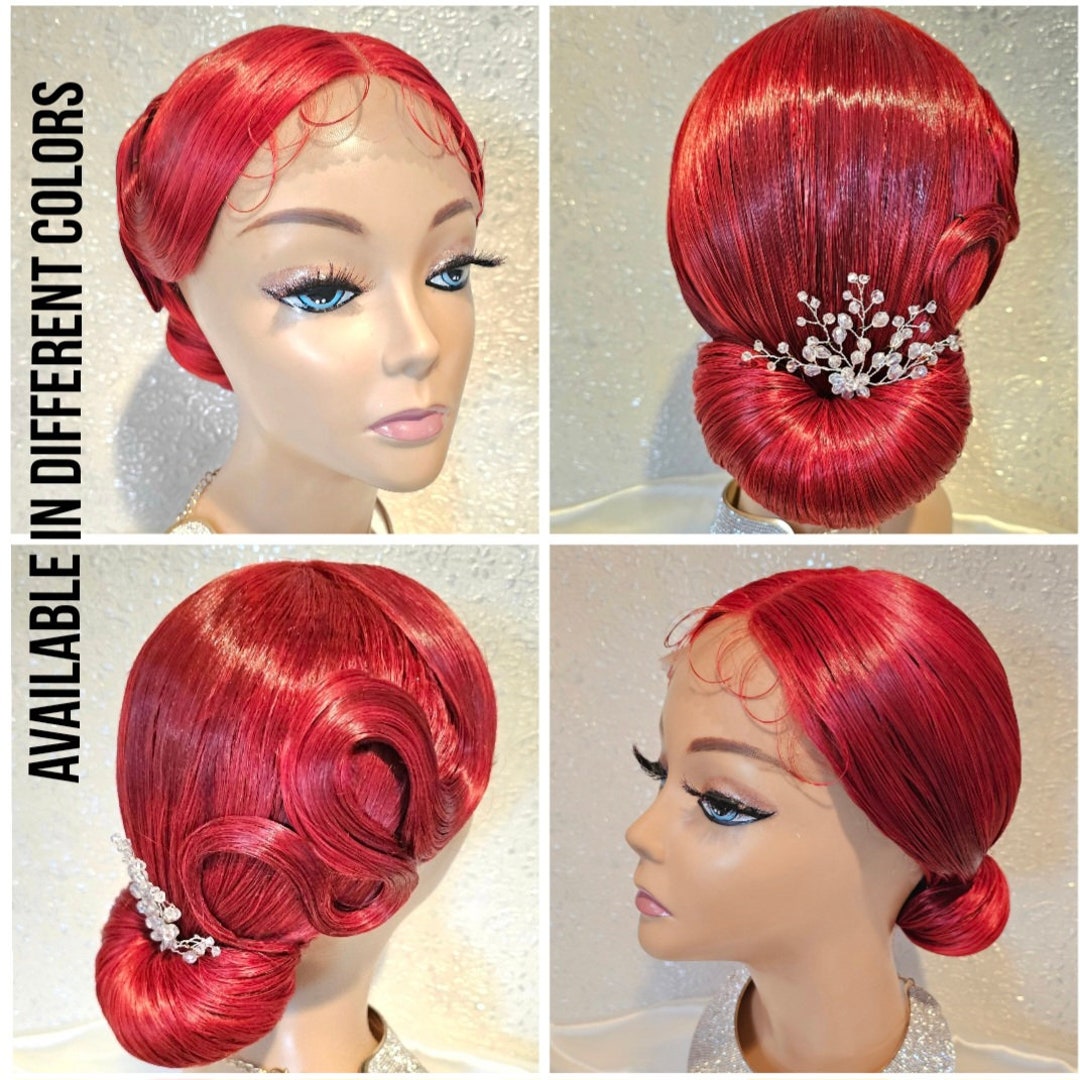 Giovanna, Low Bun With Wave, Lace Front Custom Wig, Styled Wigs, Prom ...