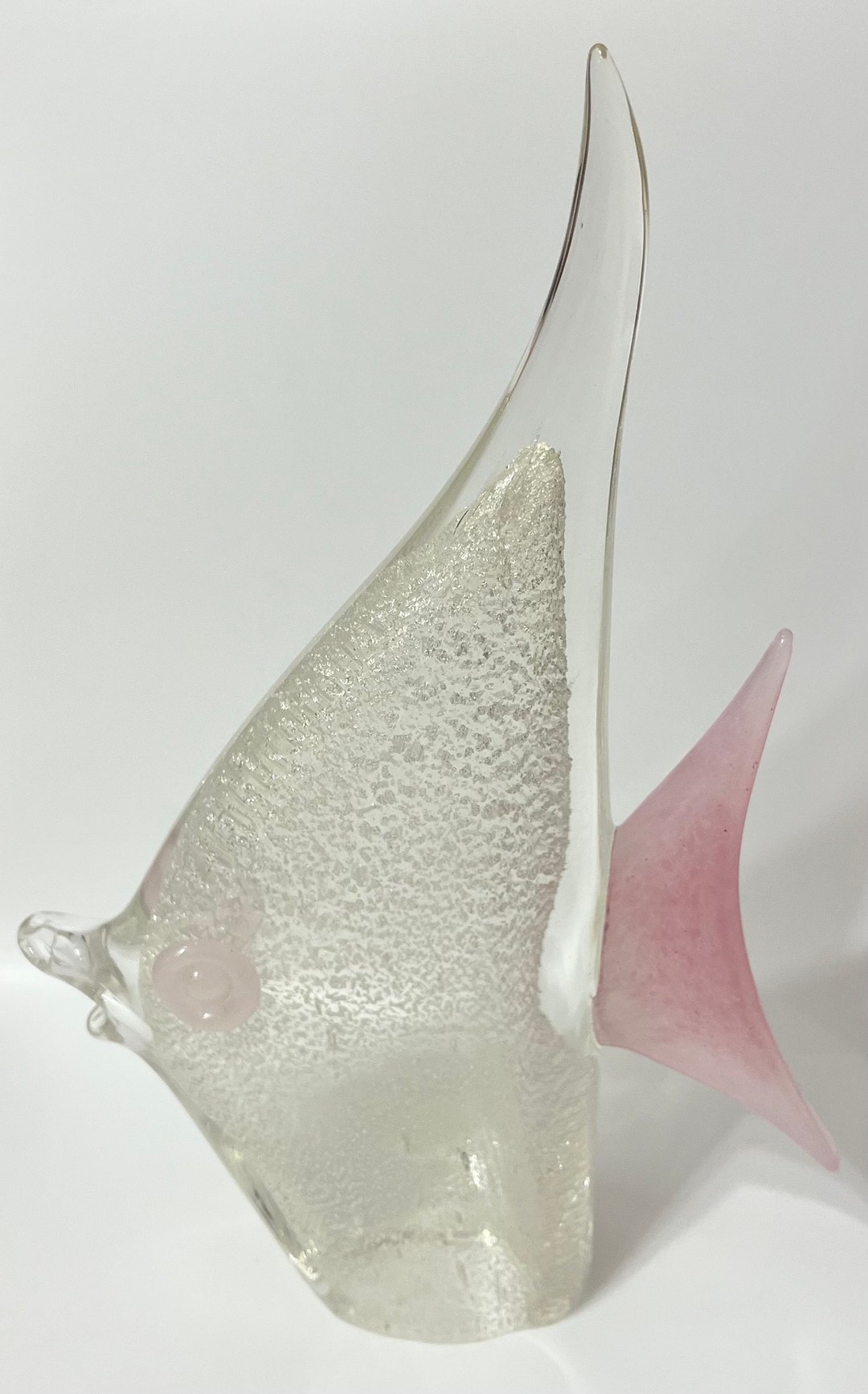 Vintage Murano Glass Angel Fish Silver Foil & Pink MINT - Etsy
