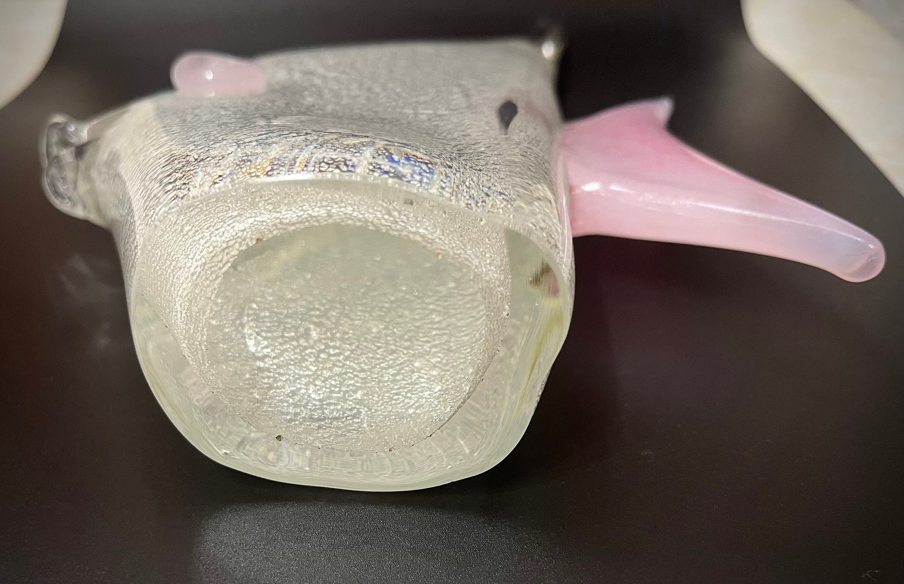 Vintage Murano Glass Angel Fish Silver Foil & Pink MINT - Etsy