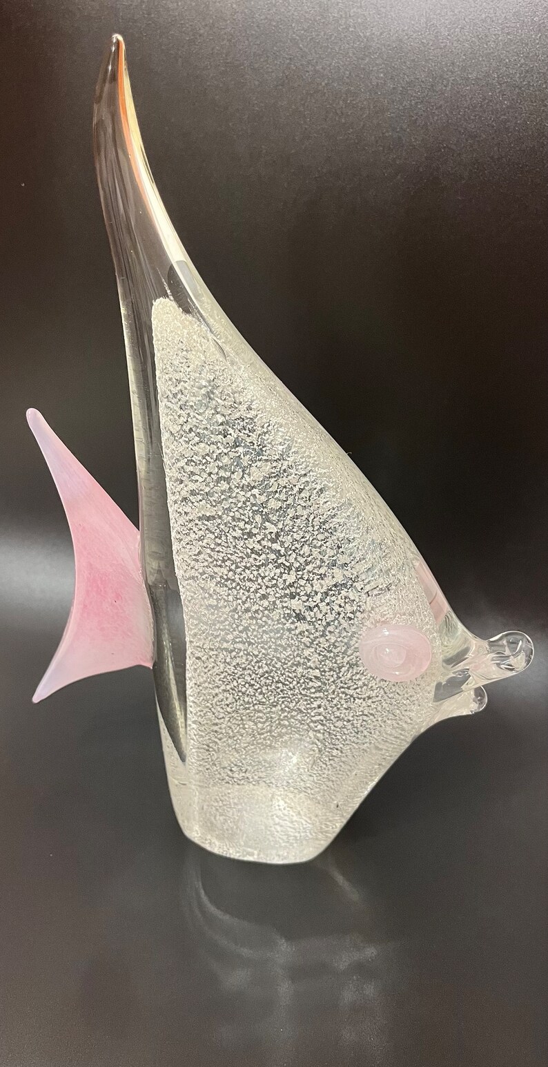 Vintage Murano Glass Angel Fish Silver Foil & Pink MINT - Etsy