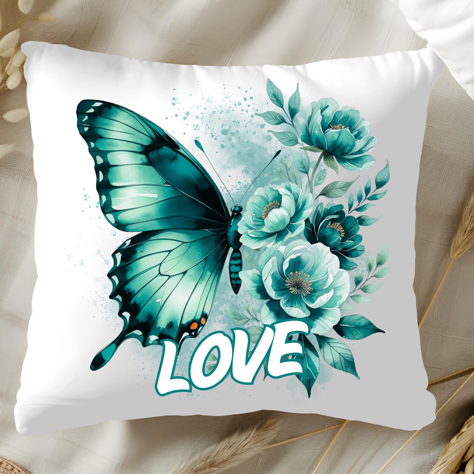 Watercolor Butterfly Floral Clipart Set | Love Text & No Text Pngs ...