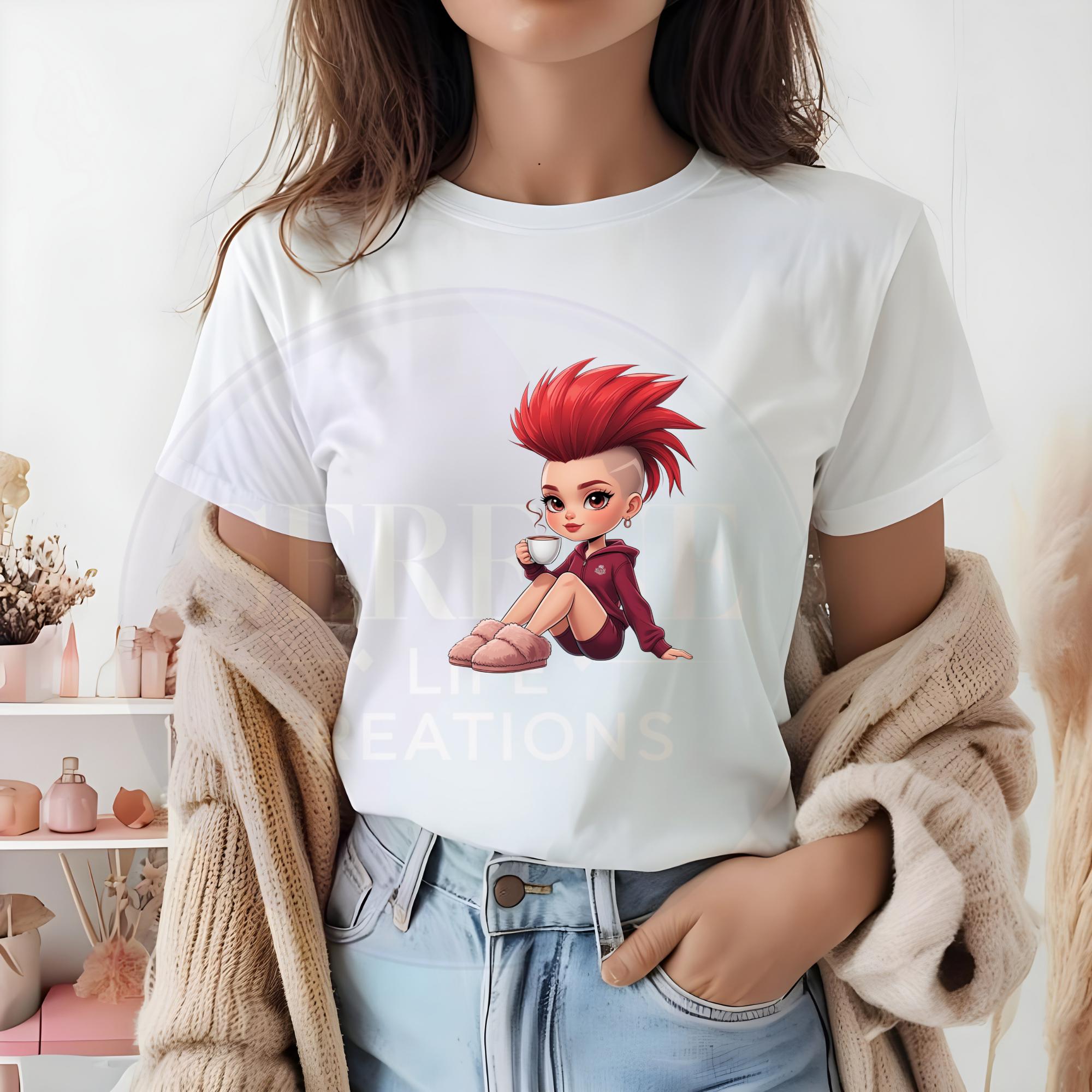 Chibi Confident Girl Clipart Set | Edgy Sporty PNG Characters for ...