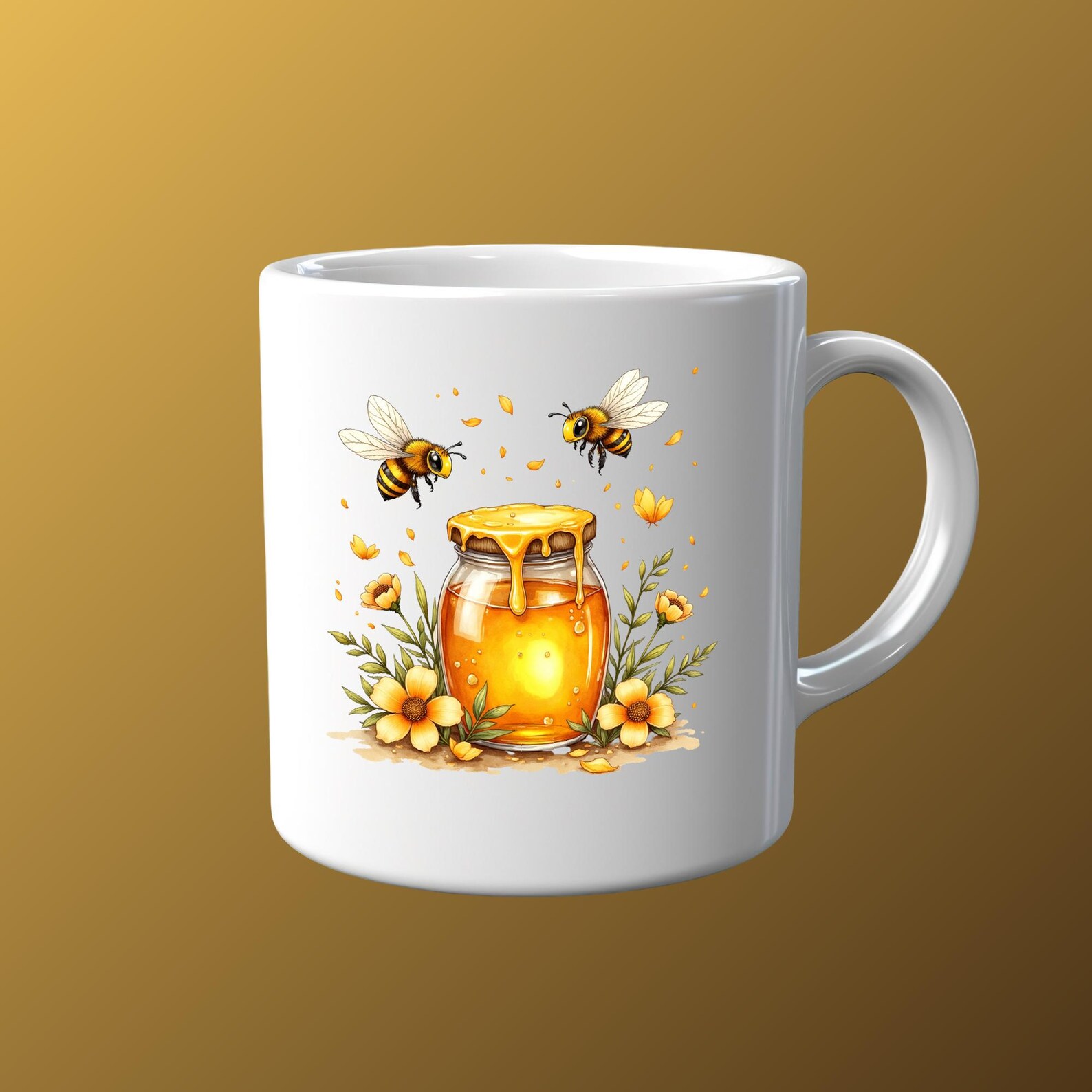 Cute Bee Clipart Bundle | Honey Bee & Floral PNG Set | Watercolor ...