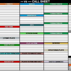 Offensive Play Call Sheet - Etsy