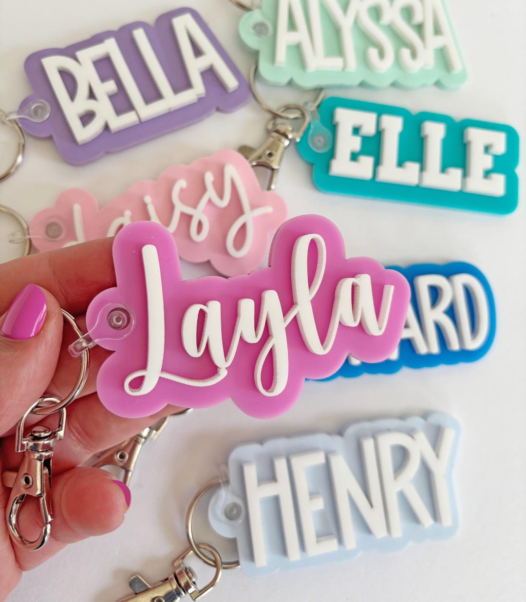 Custom Acrylic Name Keychain, Personalized Bag Tag - Etsy
