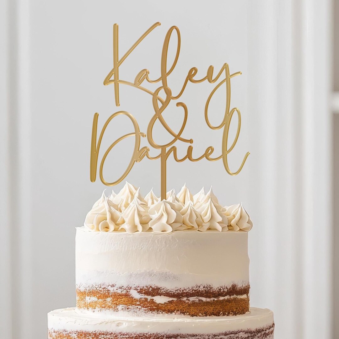 Custom Wedding Cake Topper / Personalized Names Cake Topper for Wedding ...