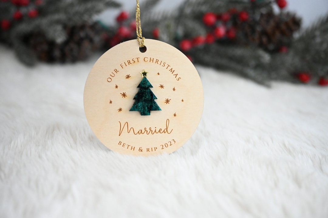 First Christmas Married Ornament / Newlywed Christmas Ornament / First ...