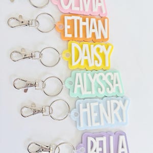Custom Name Backpack Tag Keychain / Acrylic Name Keychains / Luggage ...