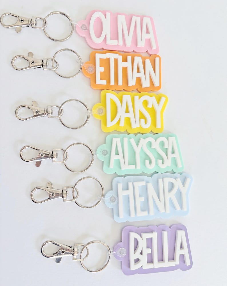 Custom Acrylic Name Keychain, Personalized Backpack Tag - Etsy