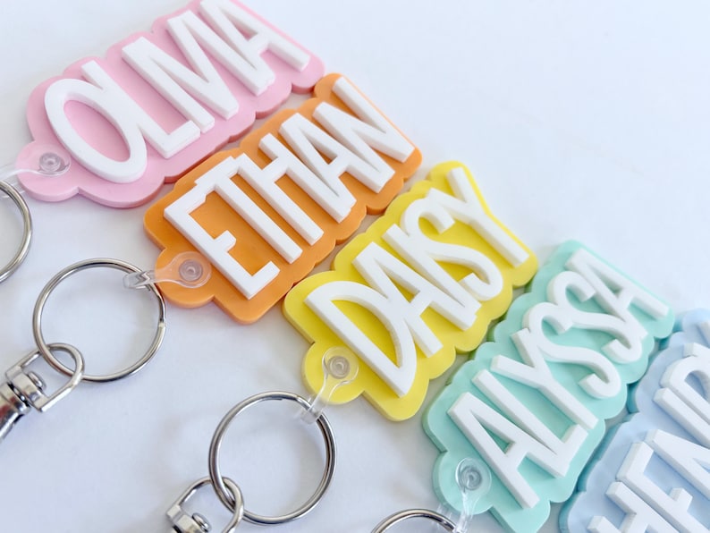 Custom Acrylic Name Keychain, Personalized Backpack Tag - Etsy