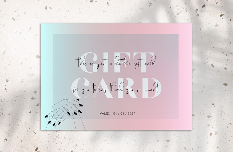 Editable Gift Card Voucher Template, for Beauty Salon, Nail Studio and ...