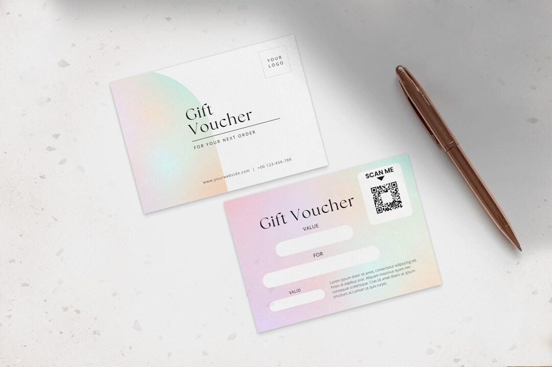 Editable Gift Card Voucher Template, for Beauty Salon and More, Simple ...
