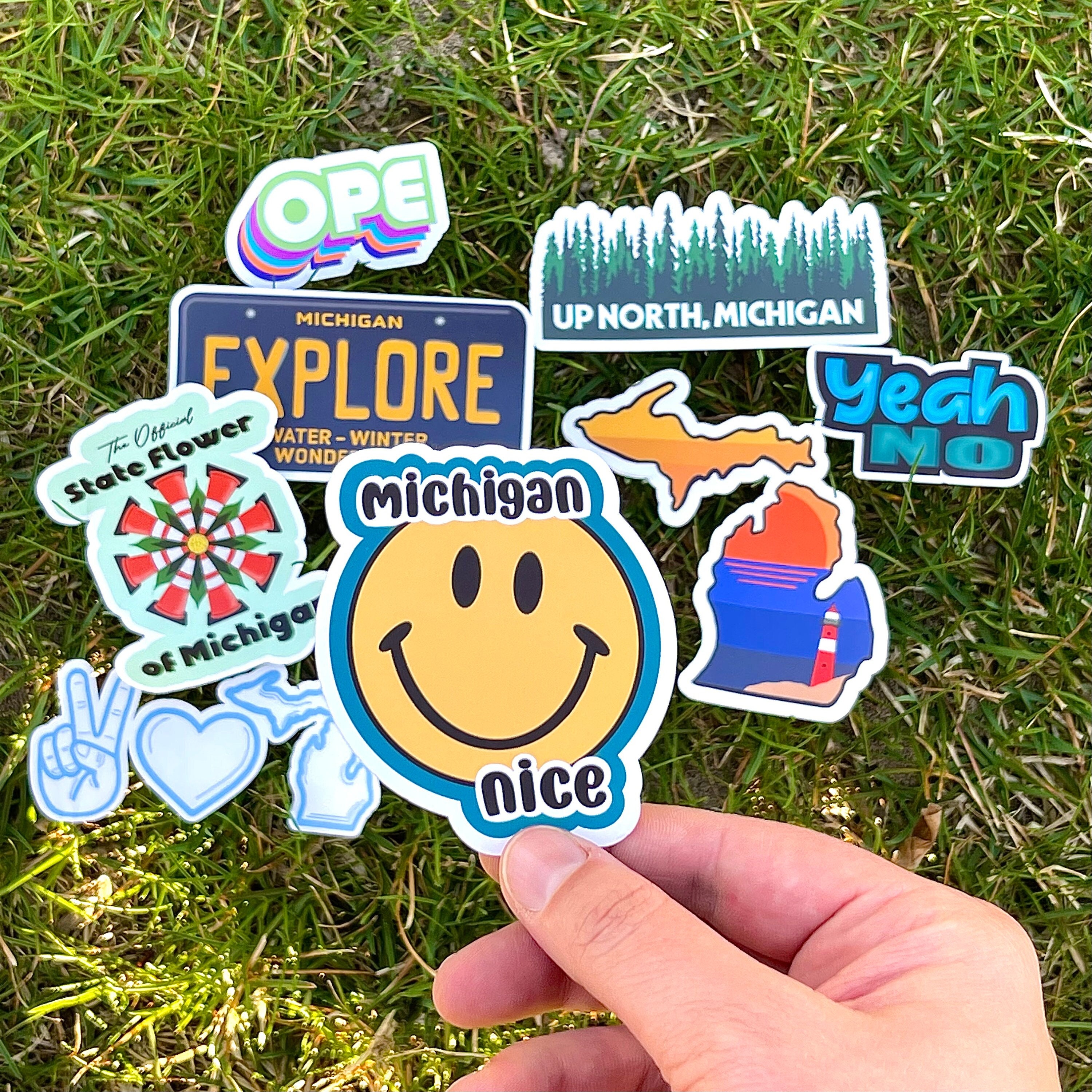 Michigan Vinyl Waterproof Sticker Pack, Pure Michigan Stickers - Etsy