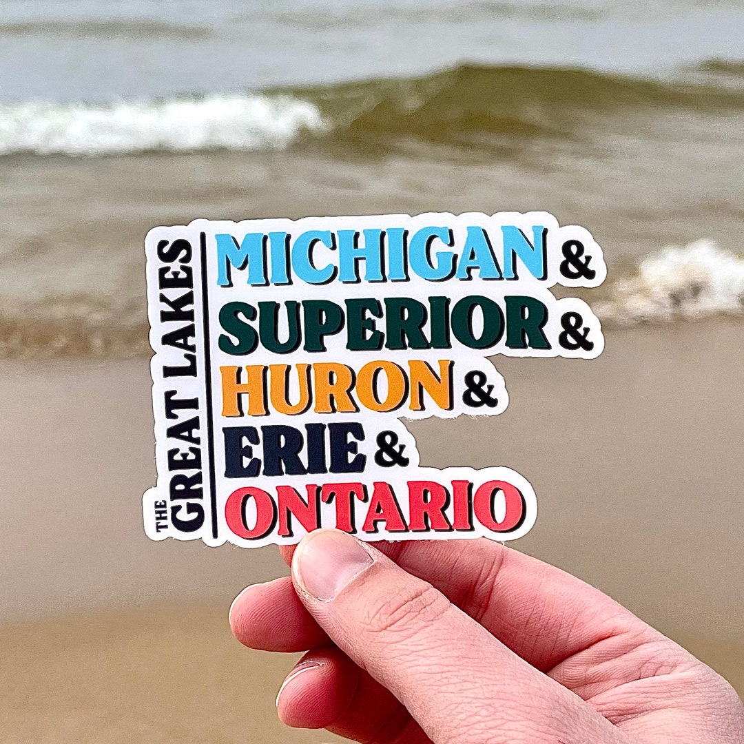 Great Lakes Vinyl Sticker, Michigan Stickers, Lake Life Stickers - Etsy