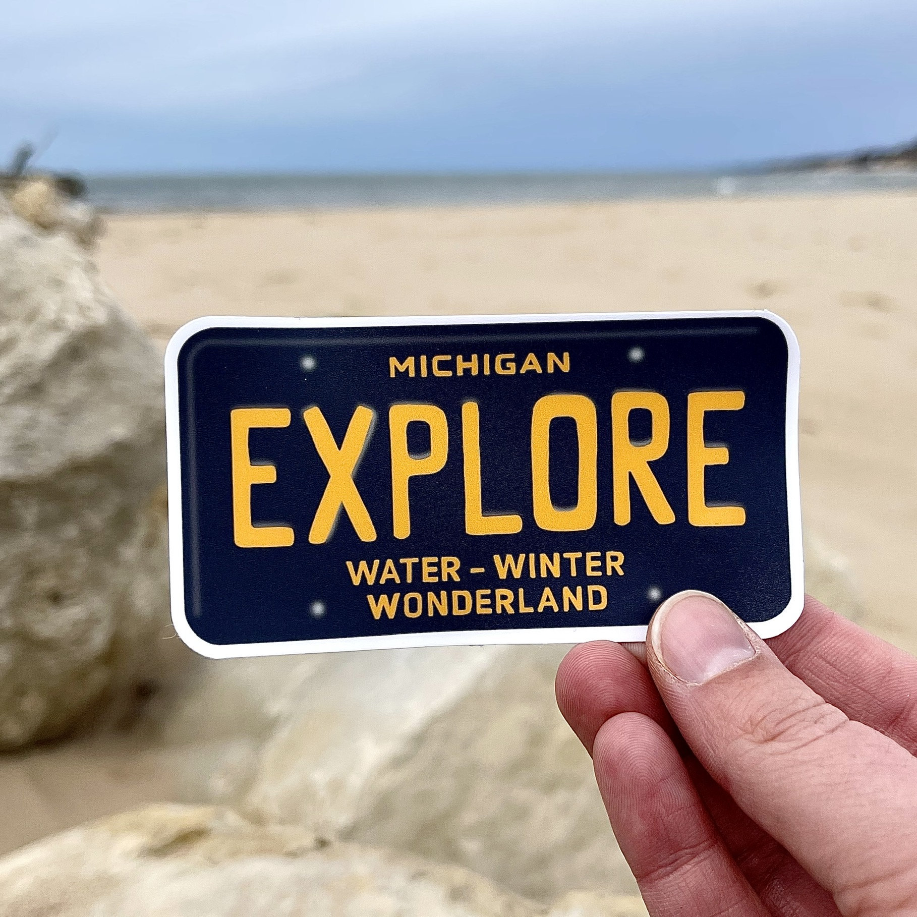 Michigan Vinyl Waterproof Sticker, MI License Plate Sticker - Etsy