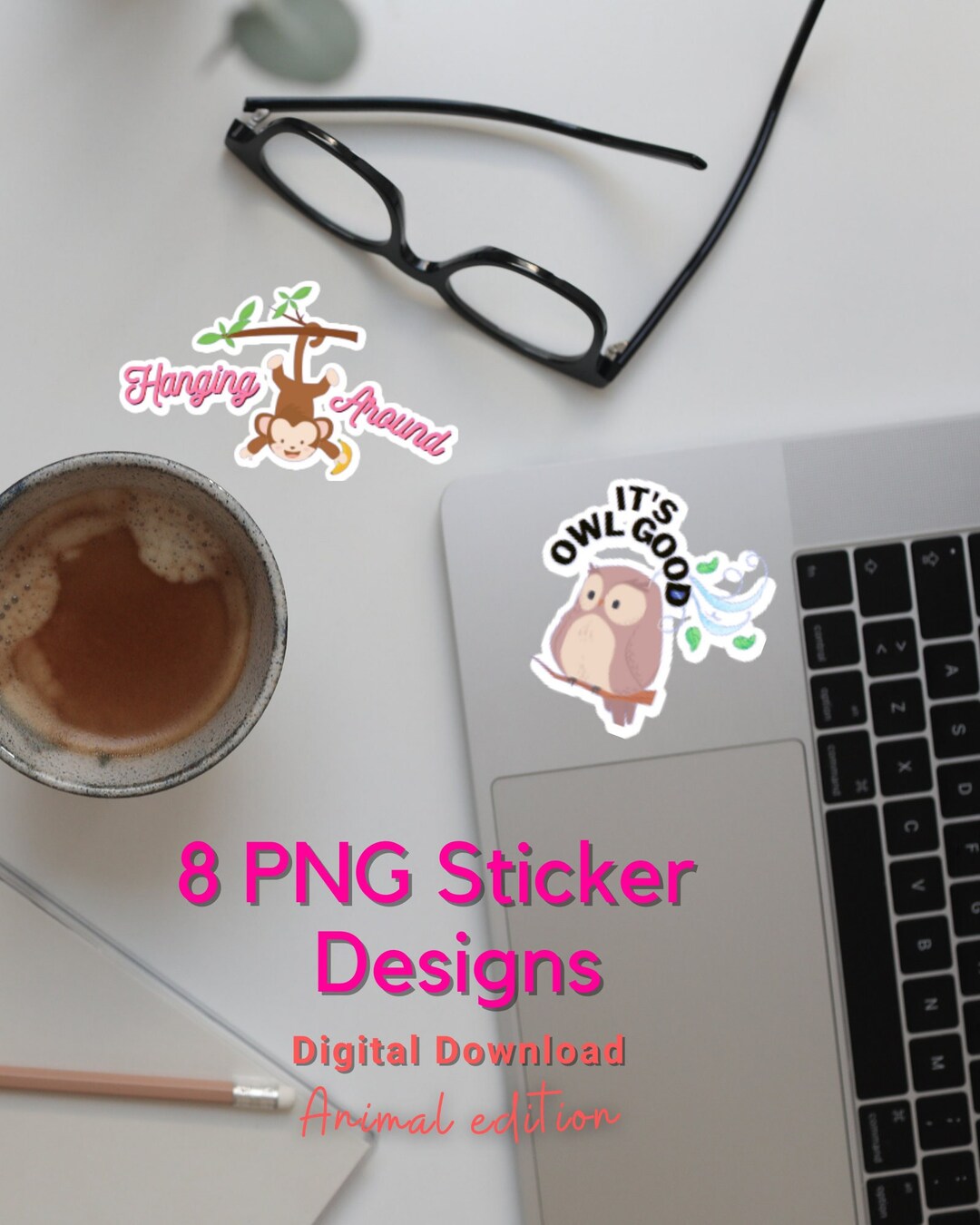 Printable Digital PNG Stickers (animal Edition) - Etsy